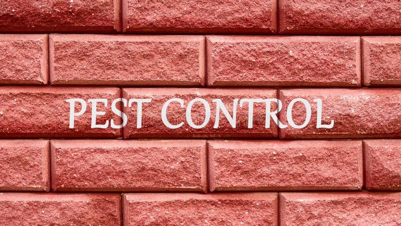 PEST CONTROL Written on the Red Decorative Brick Wall Stock Photo ...