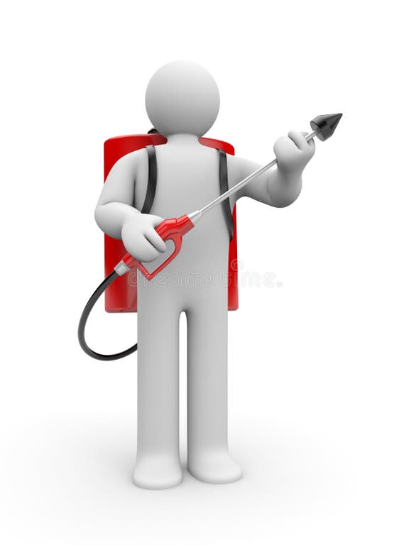 Pest Exterminator with Sprayer Stock Illustration - Illustration of ...