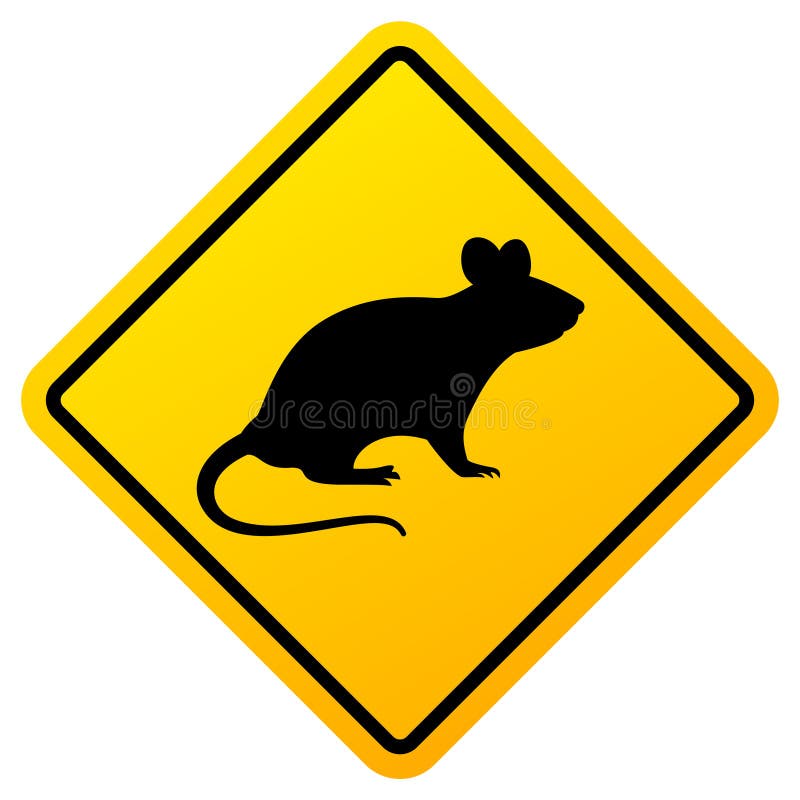Pest Warning Sign with Mouse Silhouette Stock Vector - Illustration of ...