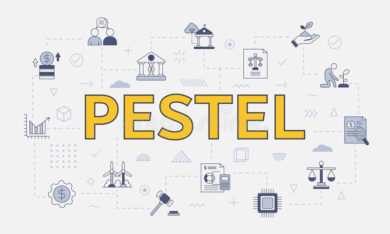 Pestel Concept with Icons in Minimal Flat Line Style Stock Illustration ...