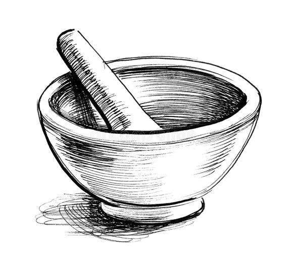 Pestello e mortaio illustrazione di stock. Illustrazione di pestello ...