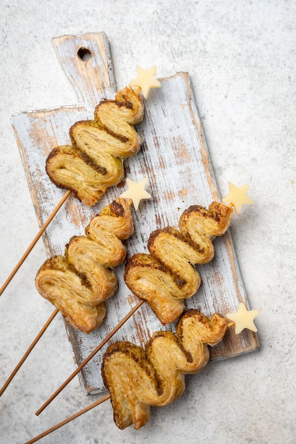 Pesto Puff Pastry Appetizer, Christmas Tree Stock Image - Image of xmas ...