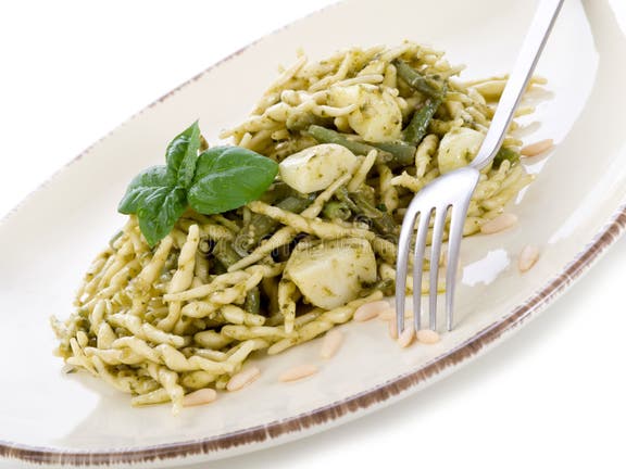 Pesto trofie typical genoa stock image. Image of italy - 19209807