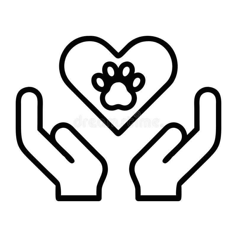 Pet Adoption Caring Hands Icon Stock Illustration - Illustration of ...