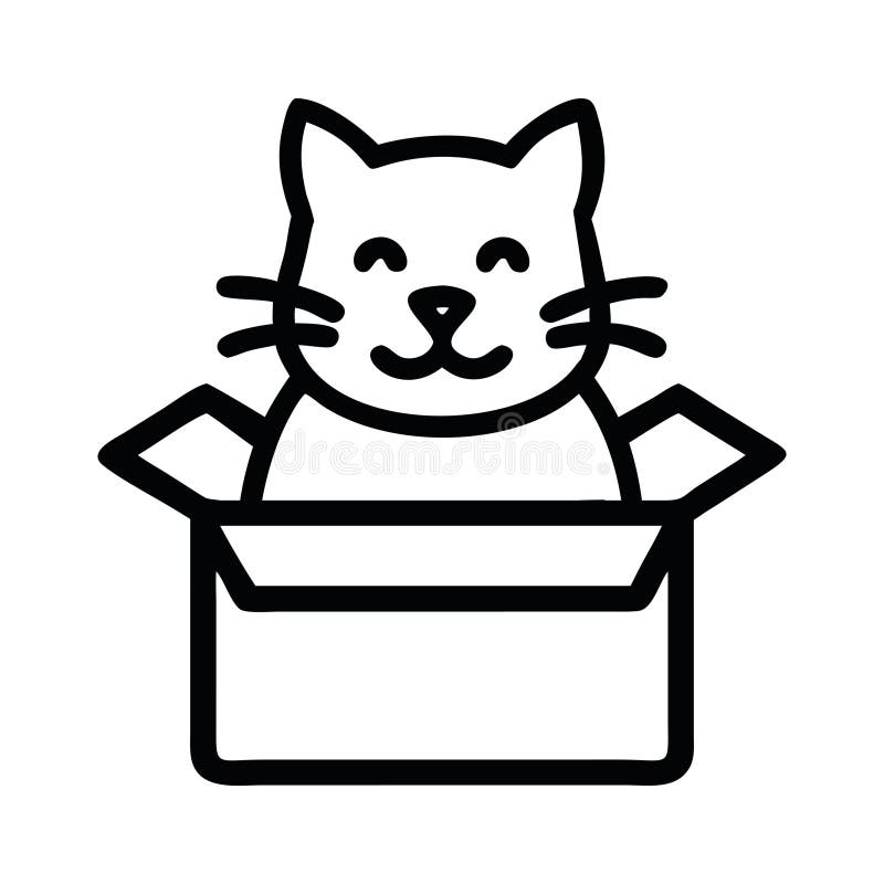 Pet Adoption Cat Box Icon stock illustration. Illustration of volunteer ...