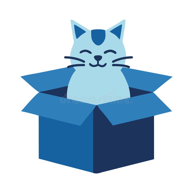 Pet Adoption Cat Box Icon stock illustration. Illustration of home ...