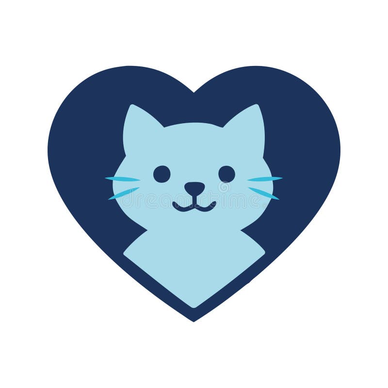 Pet Adoption Cat Heart Icon Stock Vector - Illustration of adopting ...