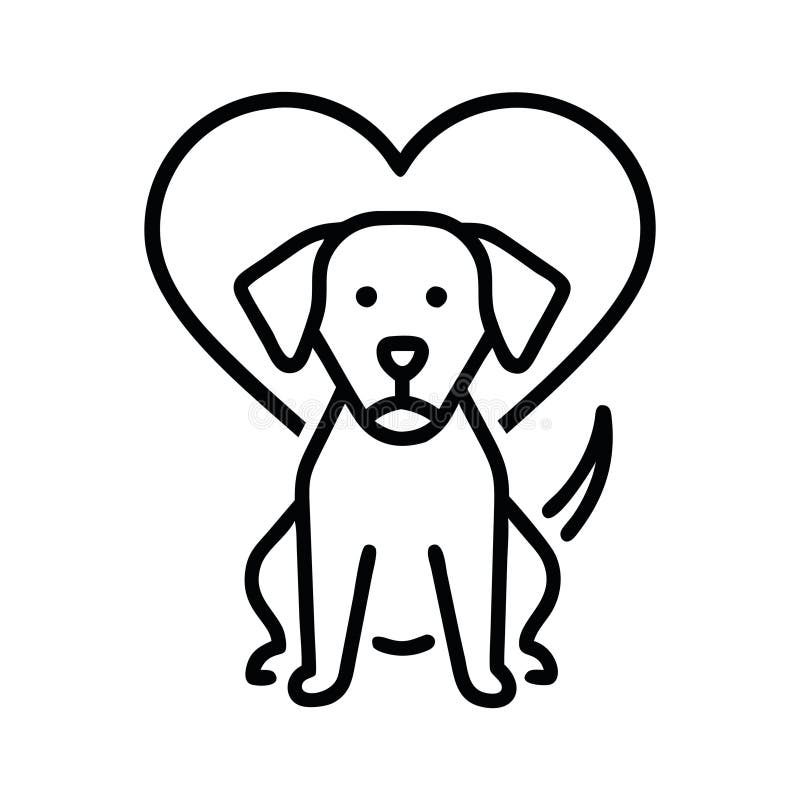 Pet Adoption Dog with Heart Love Stock Vector - Illustration of center ...
