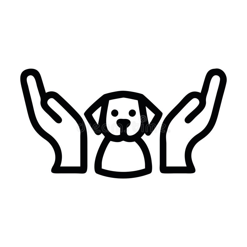 Pet Adoption Hands Icon stock vector. Illustration of lover - 363446459