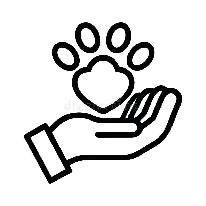 Pet Adoption Helping Hand Icon Stock Illustration - Illustration of ...