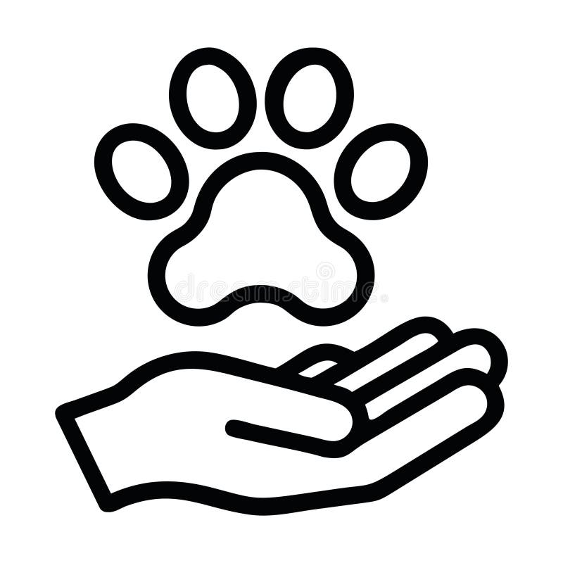 Pet Adoption Helping Paw Icon Stock Vector - Illustration of care ...