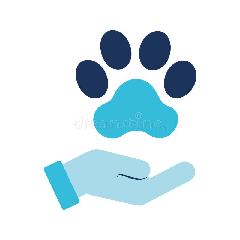 Pet Adoption Helping Paw Icon Stock Illustration - Illustration of pets ...
