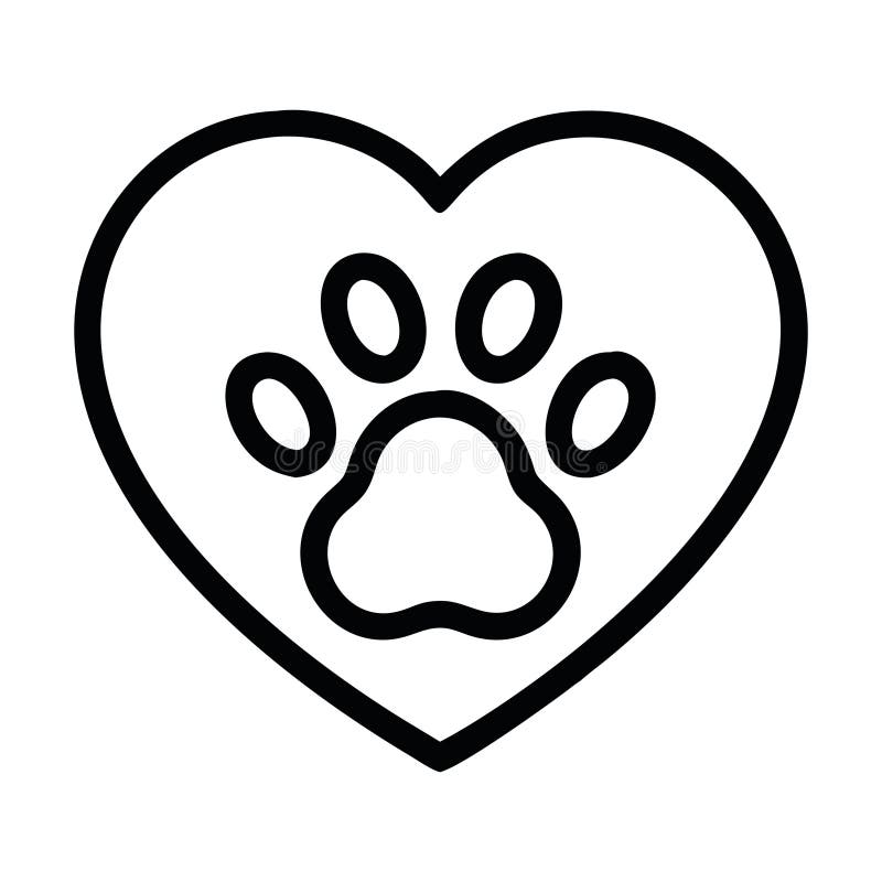 Pet Adoption Paw Heart Icon Stock Vector - Illustration of support ...