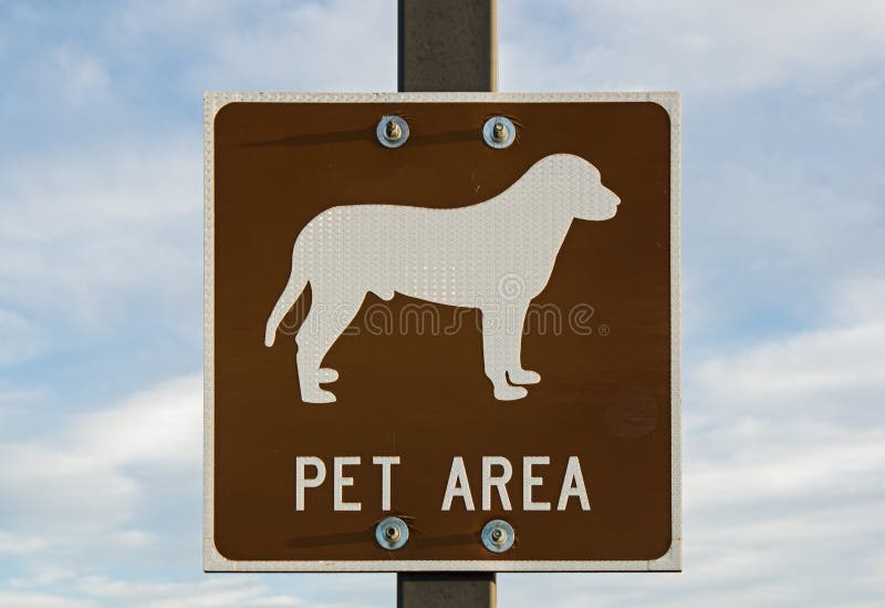 Pet Area Sign stock photo. Image of post, area, reflective - 49521900