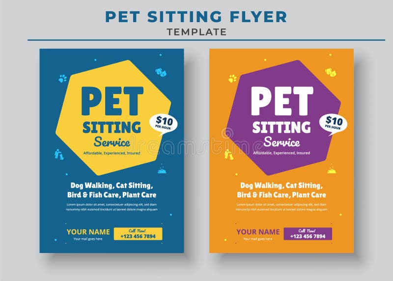 Pet Care Flyer Template, Pet Sitting Flyer Template, Pet Walkers Flyer ...