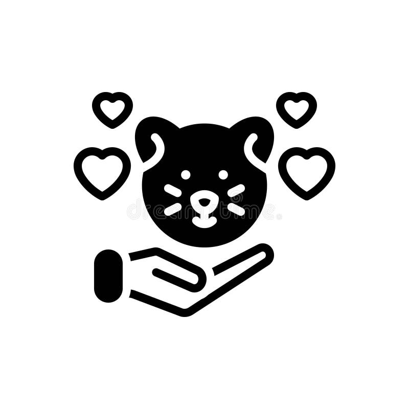 Black Solid Icon for Pet Care, Pet and Lovely Stock Vector ...