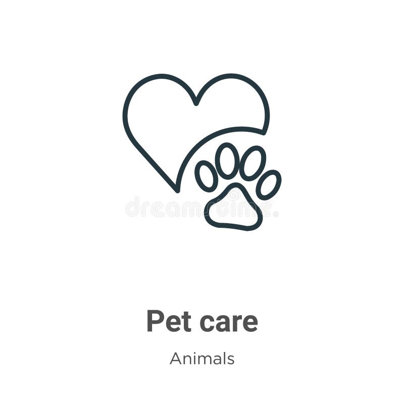 Pet Care Outline Vector Icon. Thin Line Black Pet Care Icon, Flat ...