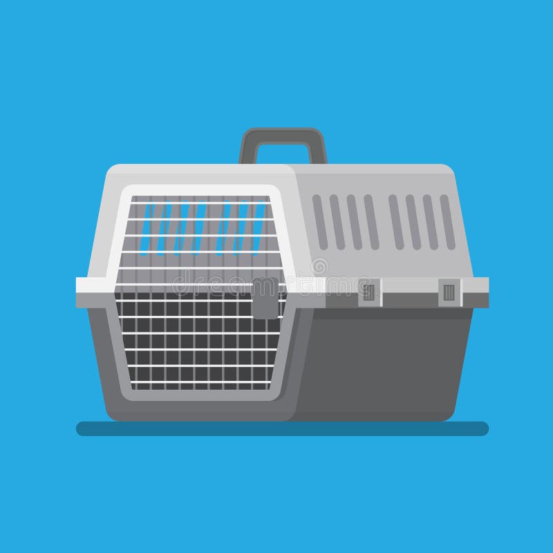 Pet Carrier Vector Flat Design. Stock Illustration - Illustration of ...
