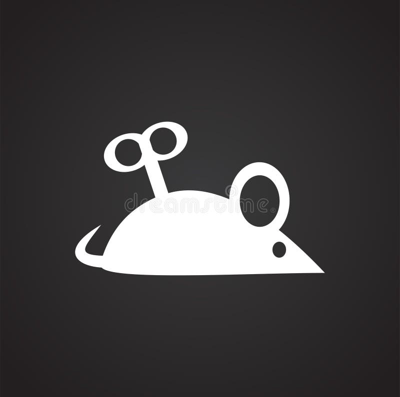 Pet Cat Clockwork Mouse on Black Background for Graphic and Web Design ...