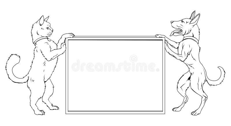 Pet cat and dog sign stock vector. Illustration of domestic - 61341726
