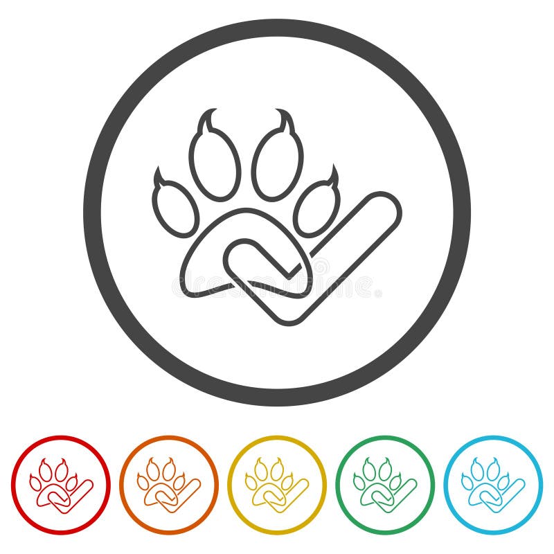 Pet Check Logo. Set Icons in Color Circle Buttons Stock Vector ...
