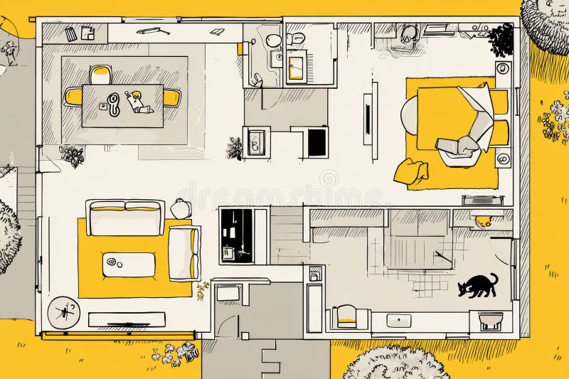 Pet and Child-Safe Household Guide with Upper Layout Showcasing Minimal ...