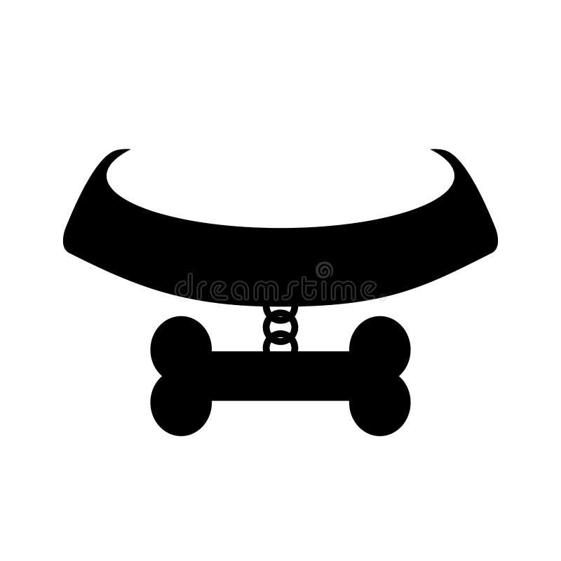 Pet collar with bone icon stock vector. Illustration of bone - 95926315