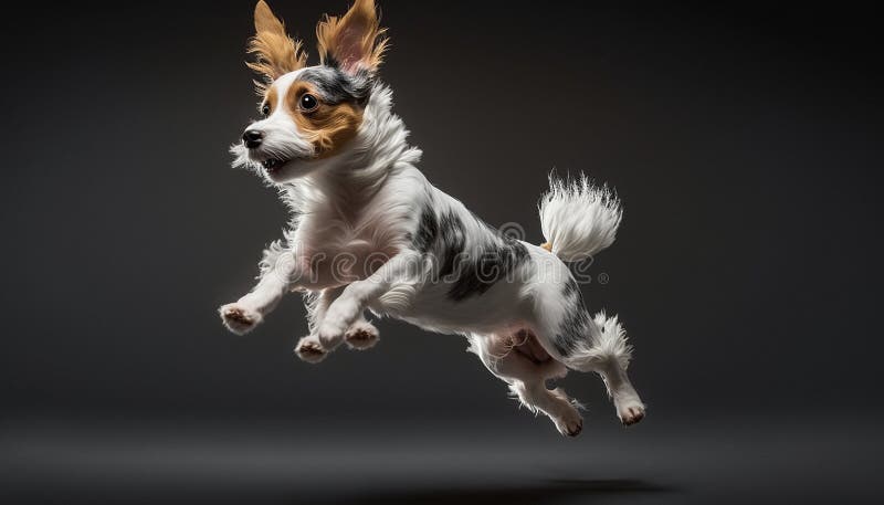 A Pet Dog Jumping, Created by Generative Ai Stock Illustration ...