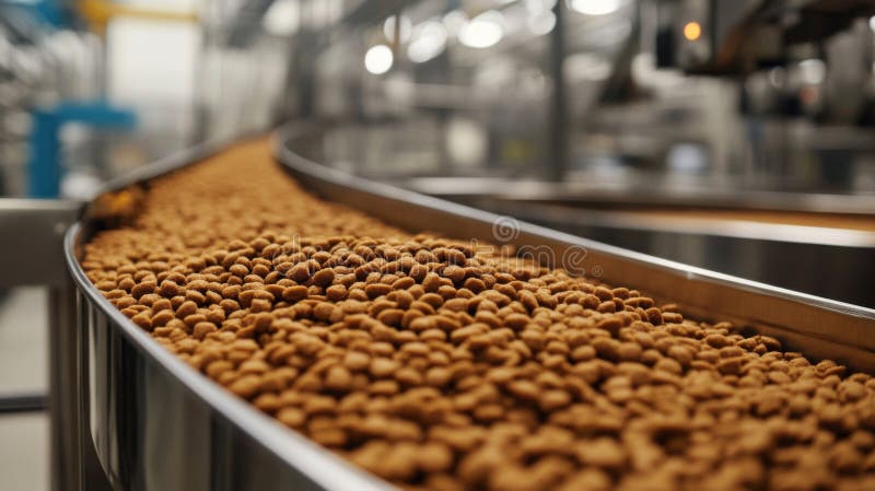 Pet Food Manufacturing Conveyor Belt Process Stock Illustration ...