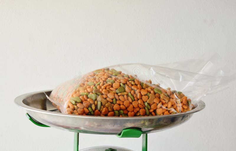 Pet Food in Plastic Bag on Weighting Scale Tray Stock Photo - Image of ...