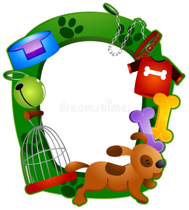 Round Frame with Cartoon Dogs Stock Vector - Illustration of scotch ...