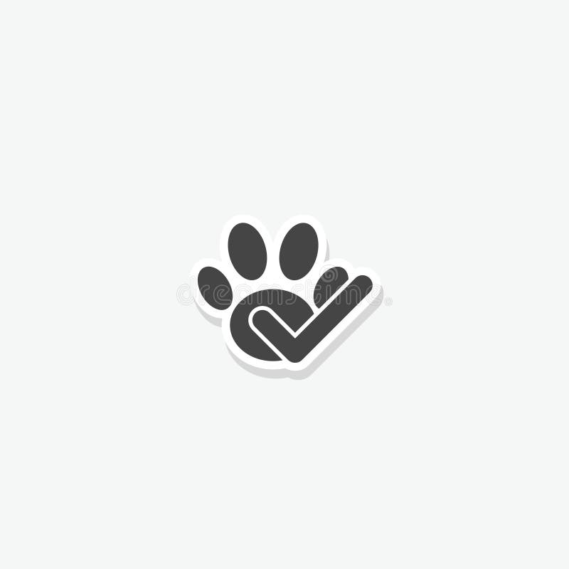 Pet Friendly Check Icon Sticker Stock Vector - Illustration of coupon ...