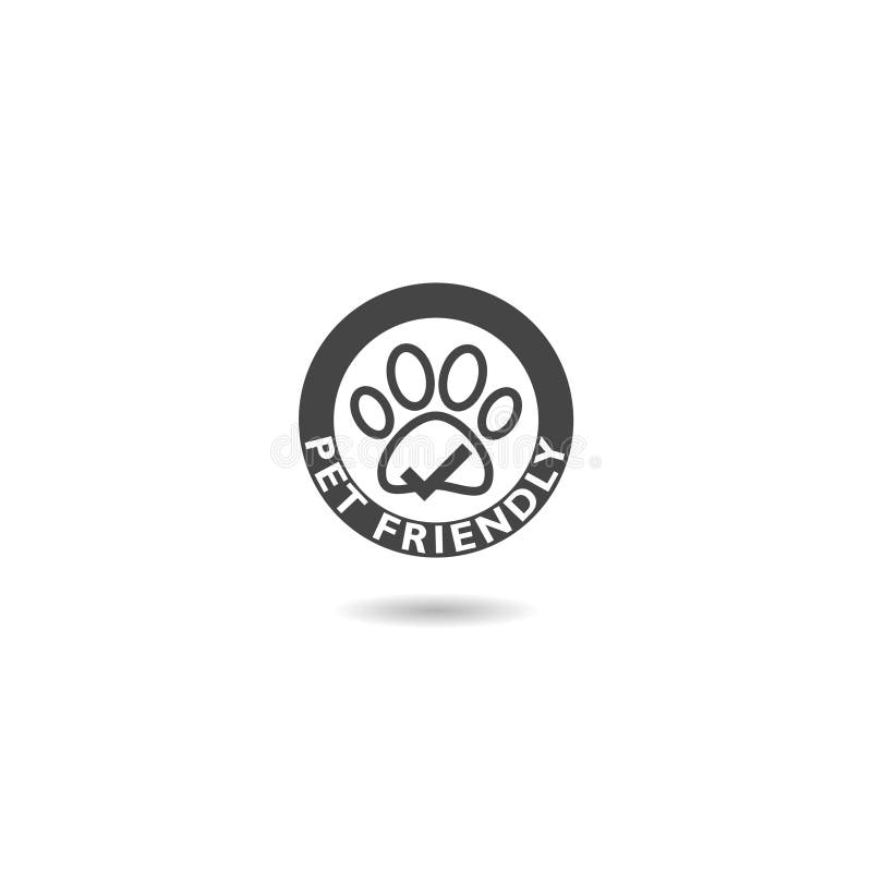 Pet Friendly Logo Icon with Shadow Stock Vector - Illustration of print ...