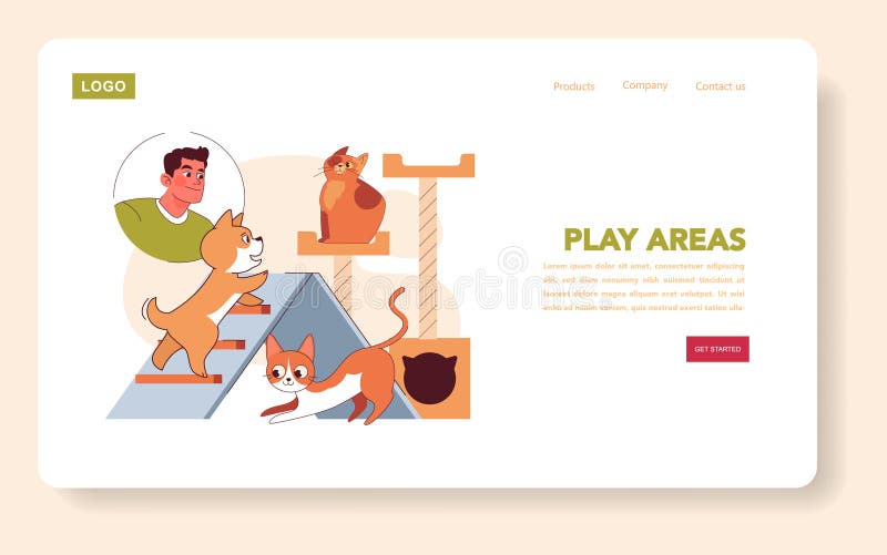 Pet Friendly Space. Flat Vector Stock Vector - Illustration of care ...