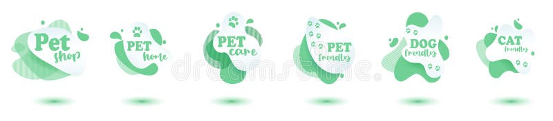 Pet Friendly Tag. Label and Stikers Emblem with Drops for Web and Print ...