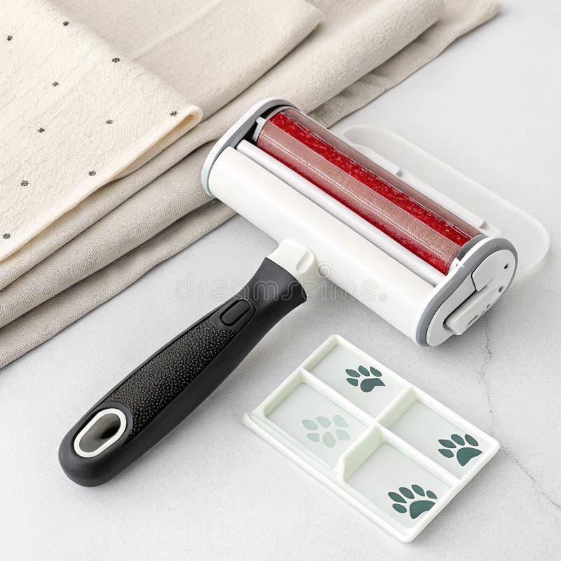 Pet Fur Lint Roller with Extra Sheets Stock Illustration - Illustration ...