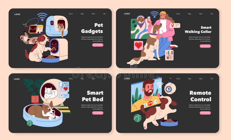 Pet Gadgets. Flat Vector Illustration Stock Illustration - Illustration ...