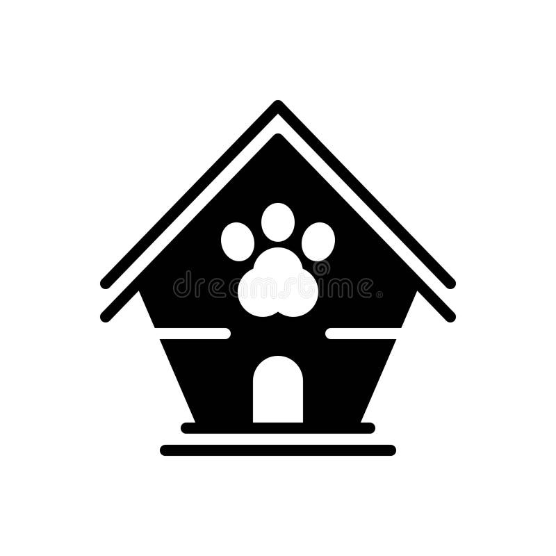 Black Solid Icon for Pet House, Pet and Animal Stock Vector ...