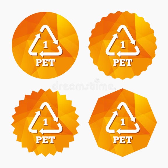 PET 1 Icon. Polyethylene Terephthalate. Stock Vector - Illustration of ...