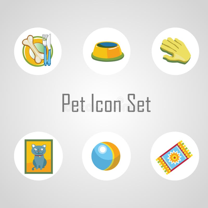 Pet icons set stock vector. Illustration of pedigreed - 61393516