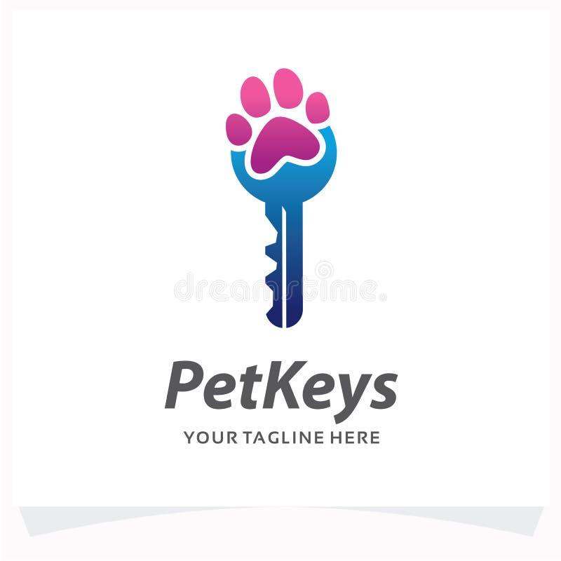 Pet Keys Logo Design Template Stock Vector - Illustration of padlock ...