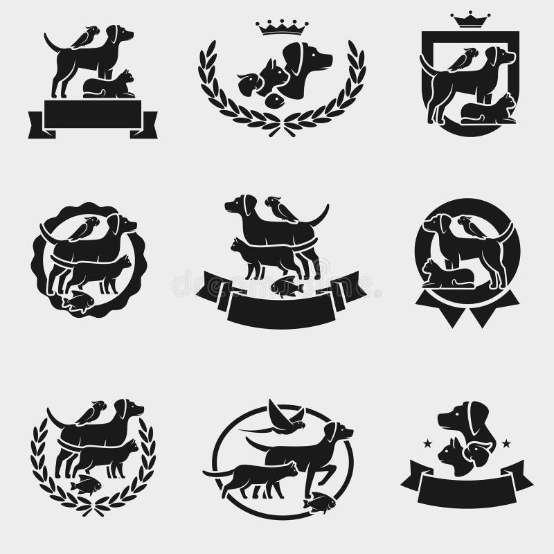 Pet Label and Icons Set. Collection Icon Pets Stock Vector ...