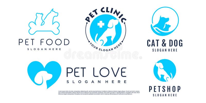 Pet Logo Design with Creative Unique Element Logo Collection Premium ...