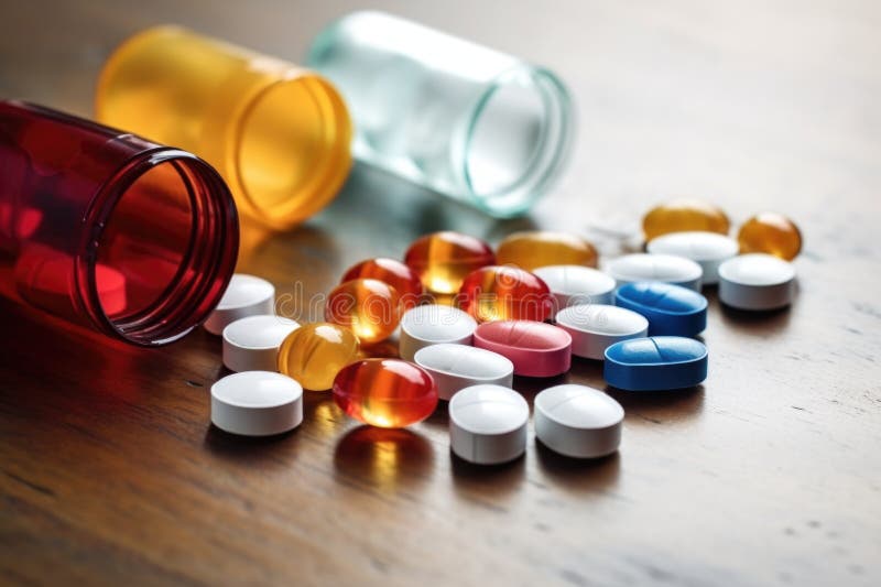 Pet Medication Capsules Spread on a Table Stock Photo - Image of ...