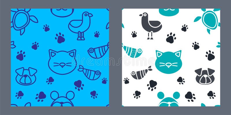 Two pets patterns stock vector. Illustration of fabric - 180458170
