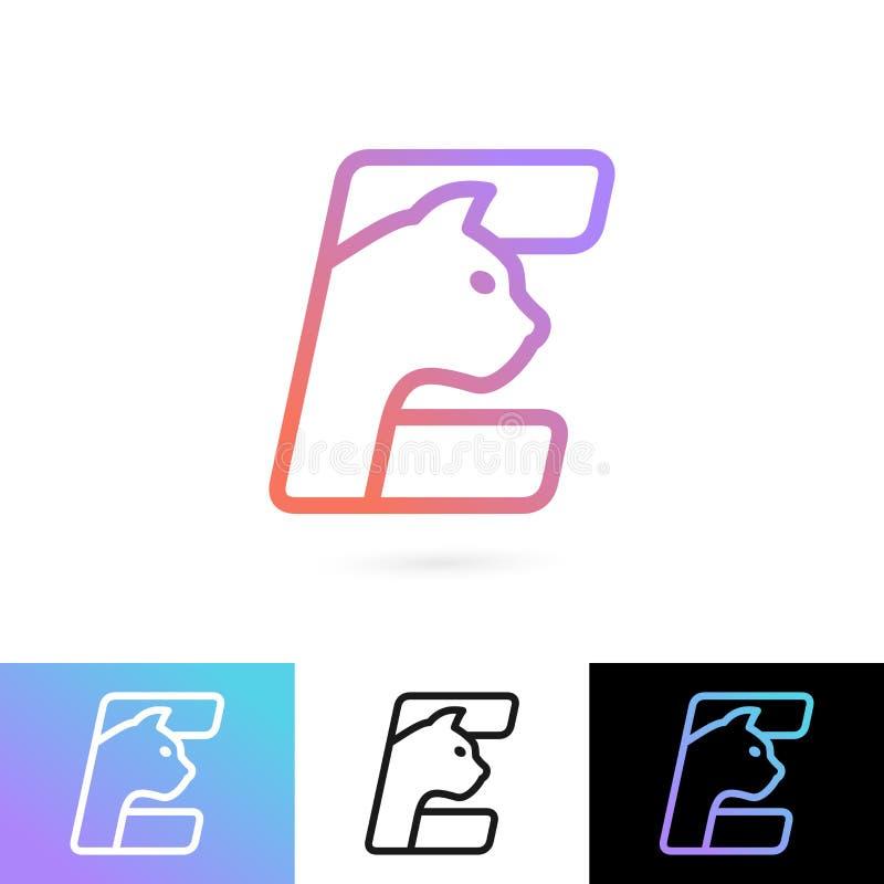 Pet Cat Logo Letter E Kitty Stock Vector - Illustration of business ...