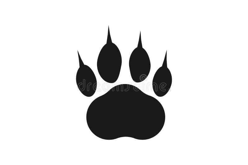 Pet Paw Long Sharp Claws Dark Gray Fill Stock Vector - Illustration of ...