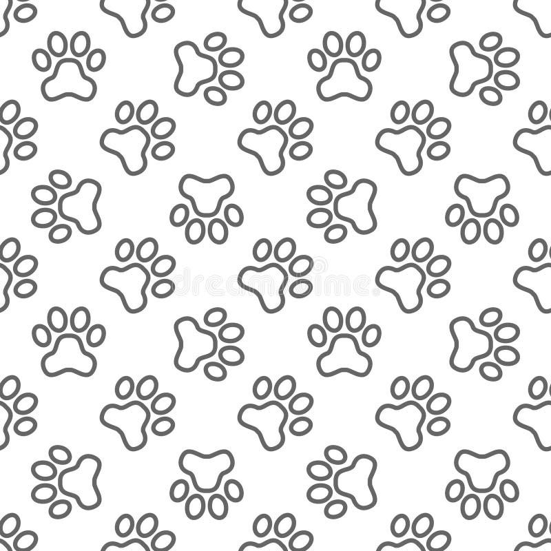 Pet Paw Pattern - Vector Seamless Texture Stock Vector - Illustration ...