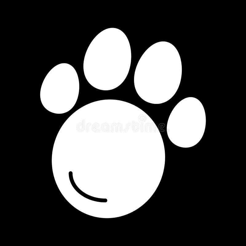 Pet Paw Simple Vector Icon. Black and White Illustration of Animal Paw ...