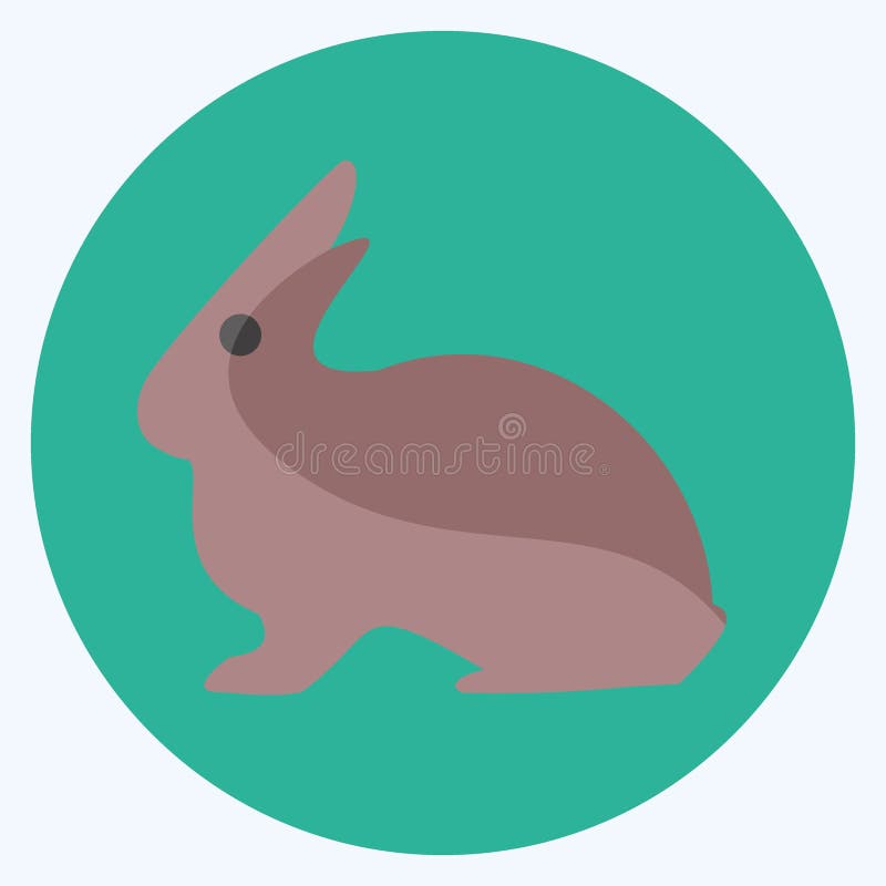 Pet Rabbit Icon in Trendy Flat Style Isolated on Soft Blue Background ...
